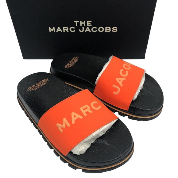 Marc Jacobs | Shoes | New Marc Jacobs Slides The Slide Sandals Logo ...